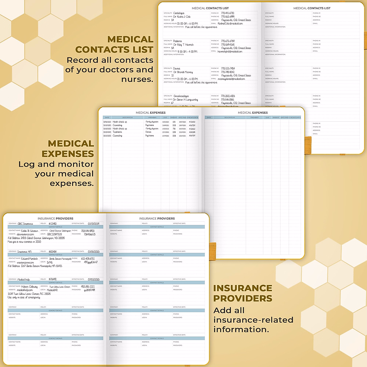 Clever Fox Medical Planner Daily – Health Diary Notebook, Wellness Journal & Self-Care Logbook, Lasts 3 Months, 7x10.5″ (Amber Yellow)
