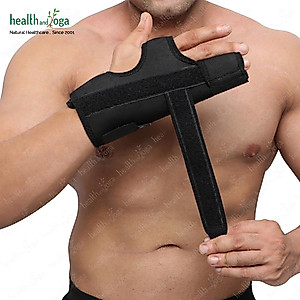 HealthAndYoga™ GuardNHeal Ulnar Gutter Boxer Splint – Must Use for Pinky Finger Splint, Boxer’s Fracture, Ulnar Gutter Wrist Brace, Metacarpal finger splint, Dupuytren's contracture - for Left or Right Hand (Large)
