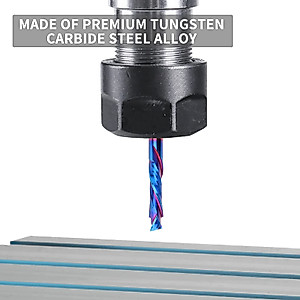 EANOSIC Compression Spiral Router Bits 1/4" Shank,1-1/4" Cutting Length, Extra Long 3 Inch, Carbide UP Down Cut CNC Router Bits End Mill for Wood Mortises Carving Engraving