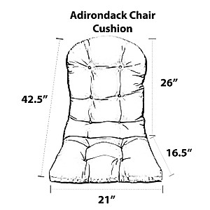 RSH DECOR: Tufted Adirondack Chair Cushion Set of 2 | 42.5” x 21” | All-Weather Spun Fabric | Water and Fade-Resistant | Outdoor Cushions for Patio Furniture | Black & White Stripe