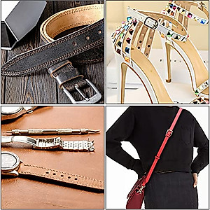 TLKKUE Adjustable Screw Hole Punch Automatic Hole Punch Tool with Wooden Handle Bookbinding Tool Leather Hole Punch with 6 Tips Size 1.5mm/2mm/2.5mm/3mm/3.5mm/4mm