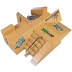 SOWEREAP Fingerboard Skate Park 8 PCS Finger Skateboard Ramp Set Mini Fingerboard Rail Finger Board Training Skateboard Toy Starter Kit