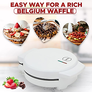 Lumme Waffle Maker Electric Waffle Maker Machine Waffle Iron for Individual Waffles, Paninis, Hash browns, other on the go Breakfast, Lunch, or Snack (White)