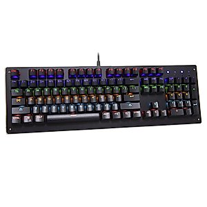Blue Switch Mechanical Gaming Keyboard - Backlit Wired Gaming Keyboard - 104 Standard Keys - PC Gaming Keyboard for Windows Computer Gamers
