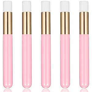 5 Pieces Lash Shampoo Brushes Facial Cleansing Brushes Nose Pore Deep Cleaning Brush Peel off Blackhead Removing Brush Tool Cosmetic Lash Cleanser Brush Eyelash Extensions Nose Blackhead Brush (Pink)