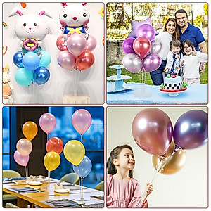20 Sets Balloon Stands for Table Balloon Sticks with Base Clear Balloon Centerpiece Stand Balloon Holder for Birthday Graduation Baby Shower Wedding Christmas Wedding Anniversary Party
