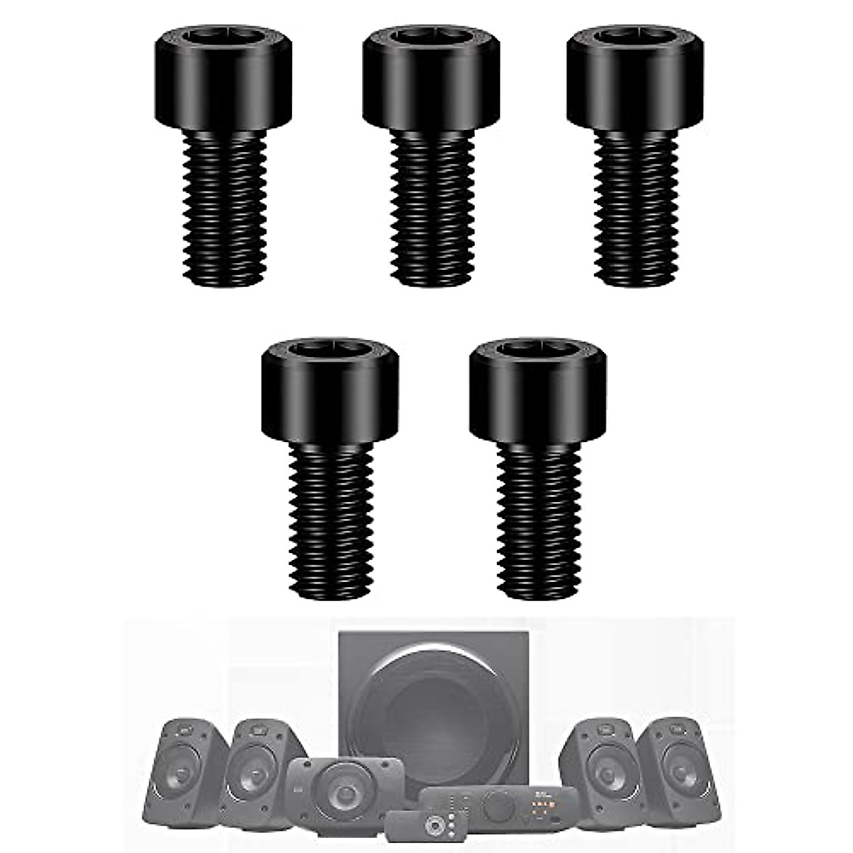 ODO Luck 5PCS Socket Head Cap Screws for Logitech Z906 5.1 Surround Sound Speaker,Replacement Head Socket Screws for Logitech Z906 Accessories