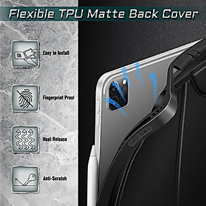 CaseBot Magnetic Case for iPad Pro 12.9-inch 6th Generation 2022, Multiple Angle Shockproof Rugged Stand Case, Soft TPU Back Cover w/Pencil Holder, Also Fit iPad Pro 12.9" 5th/4th/3rd Gen, Black