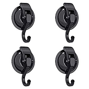 iRomic Heavy Duty Vacuum Suction Cup Hooks (4Pack),Black