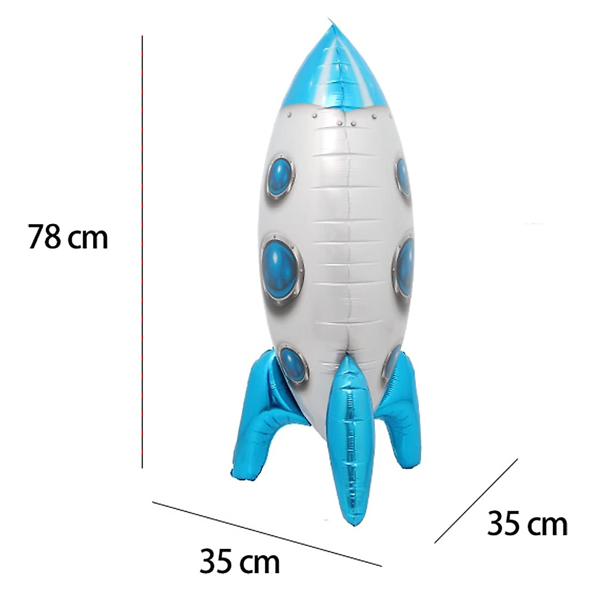 4D Rocket Helium Balloon Outer Space Foil Balloons Kids Toys Baby shower Birthday Party Decorations Suppliers (4D Rocket Red)