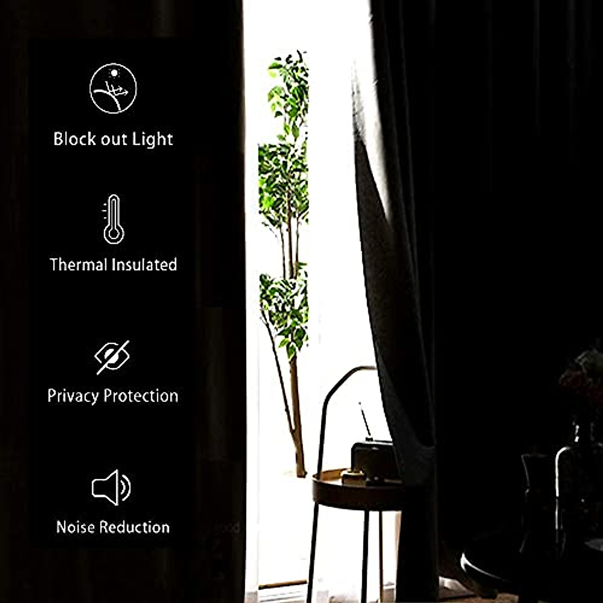 JIUZHEN Grey Velvet Curtains 96 inches for Living Room - Thermal Insualted Room Darkening Grommet Thick Velvet Window Drapes for Bedroom/Dining, Set of 2 with Tiebacks, W52 x L96