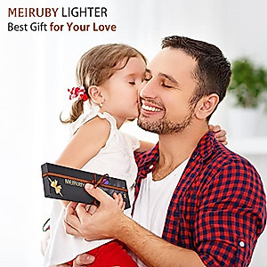 MEIRUBY Lighter Candle Lighter Rechargeable Electric Lighter USB Lighter Arc Lighters for Candle Camping BBQ Purple