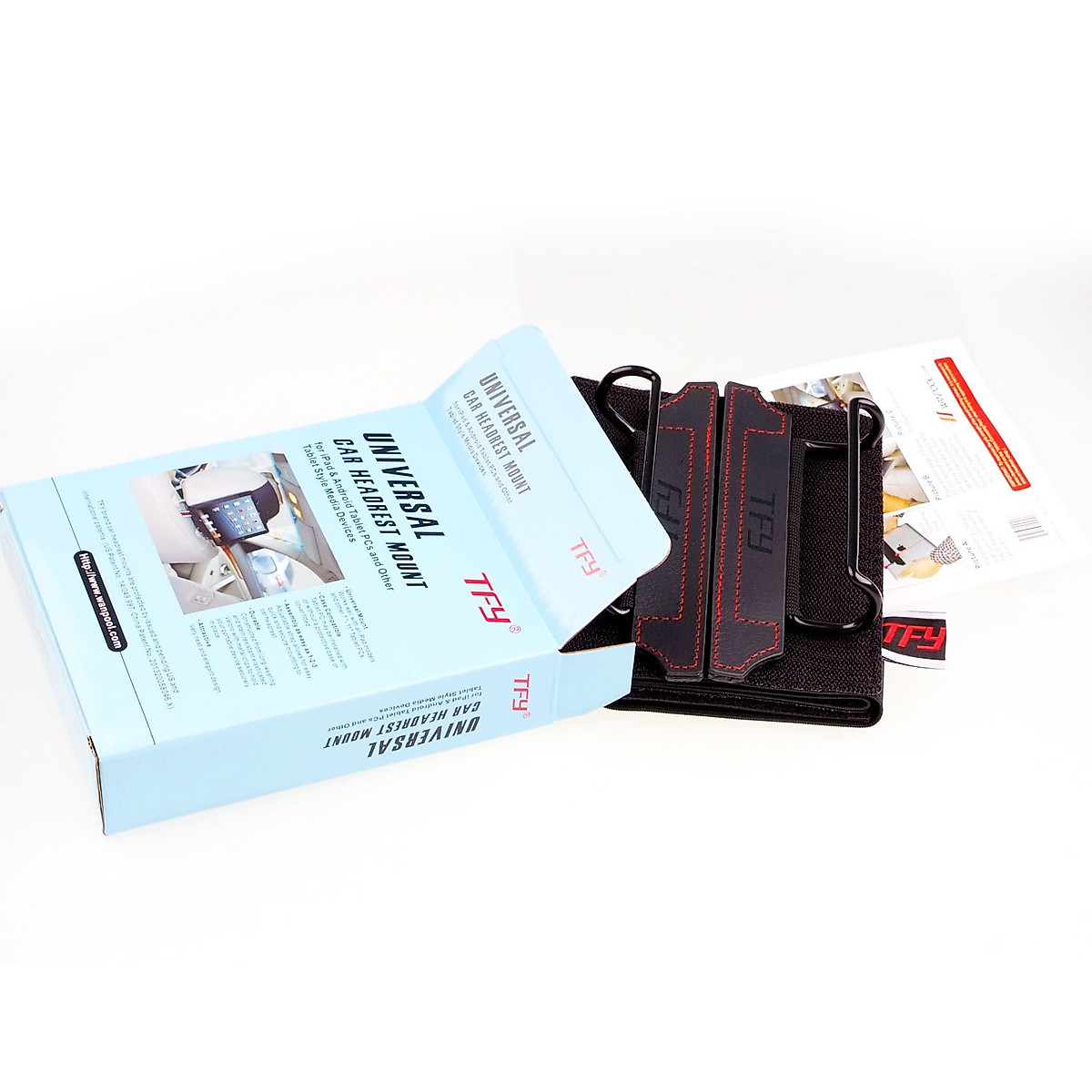 TFY Universal Car Headrest Mount, Fits 7-11 Inch Tablets - iPad, Samsung Galaxy Tab & Note, Adjustable Strap, Detachable, Portable, No Protruding Parts