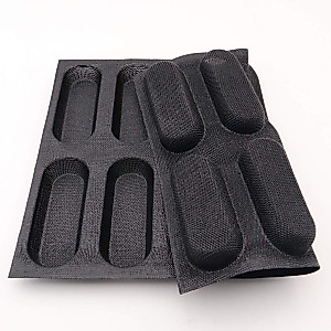 Bluedrop Silicone Hot Dog Bread Forms Mini Baby Sandwich Baking Molds Food grade Perforated Eclair Sheets for Home Oven