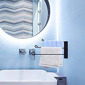 UPKOCH Swing Arm Towel Rack Wall Mount Towel Rack Stainless Steel Towel Bar Rotation Space Saving Towel Racks Swivel Hand Towel Bar for Home Kitchen Bathroom Accessories