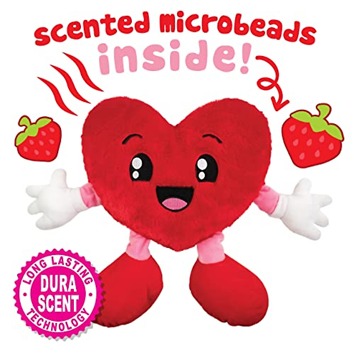 Scentco Sweetheart (Heart) - 10" Patented Gourmet Strawberry Scented Stuffed Plush - Valentines, Gifts for Kids, Gift Guide