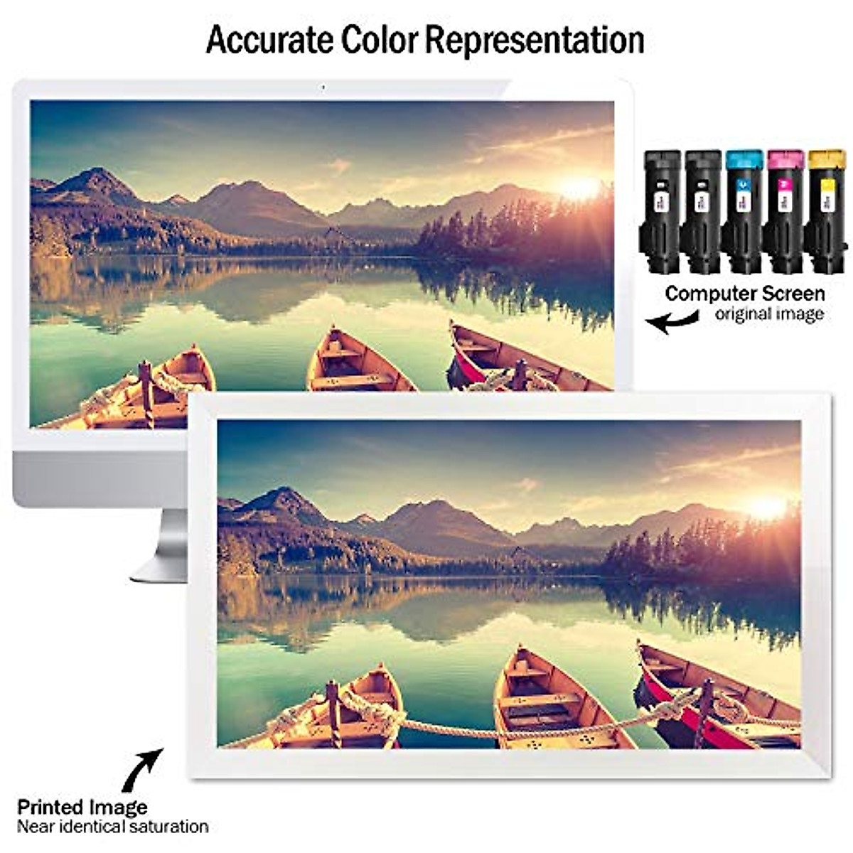 Cartlee 5 Compatible Toner Cartridges Replacement for Dell H825 Toner H625cdw S2825 MFP H625CDW S2825CDN H625 CDW H825cdw Smart Color Printer Ink (2 Black, 1 Cyan, 1 Magenta, 1 Yellow)