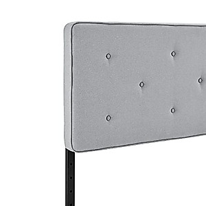 Classic Brands Maxwell Tufted Upholstered Headboard, Light Grey, Queen