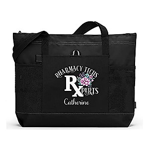 Pharmacy Techs Rxperts Personalized Printed Tote Bag with Mesh Pockets