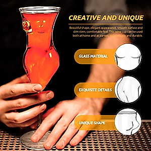 NOLITOY 2pcs Wine Glasses Female Body Glasses Cocktail Glasses Whiskey Glasses Champagne Goblet for Party Home Bar