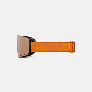 Giro Contour RS Ski Goggles - Snowboard Goggles for Men & Women - Tiger Lily/Monarch Orange Filmore Sun Strap with Vivid Rose Gold/Vivid Infrared Lenses