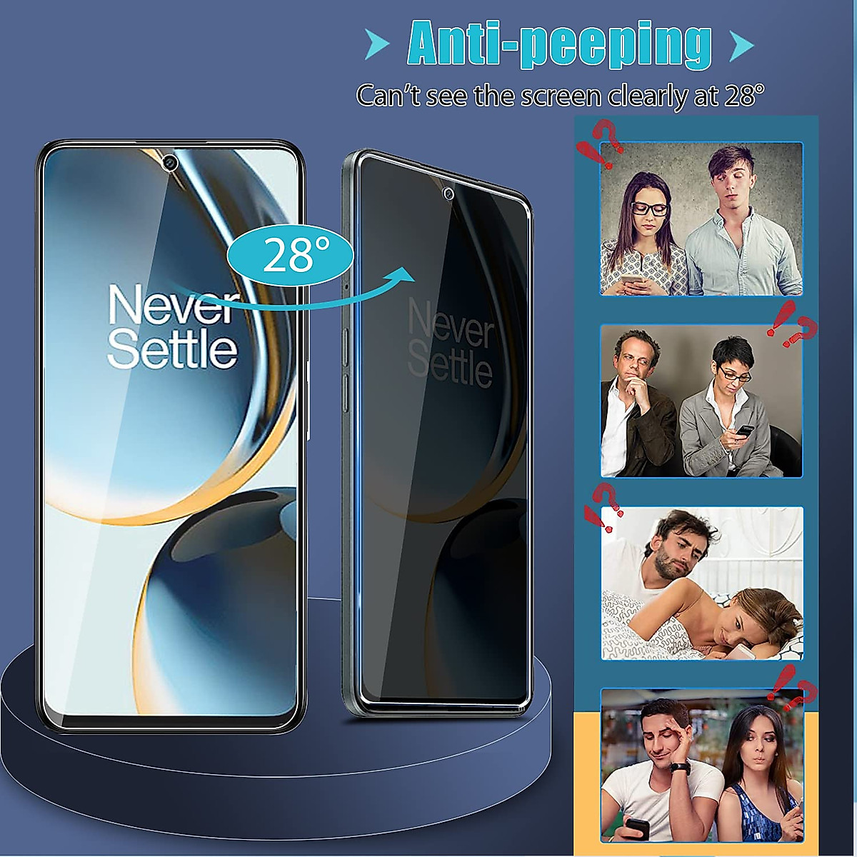 Zeking [3-Pack OnePlus Nord N30 Privacy Tempered Glass Screen Protector, Anti-Glare 9H Hardness [3D Touch][Case Friendly] [Anti Scratch][Anti-Fingerprint] Bubble Free