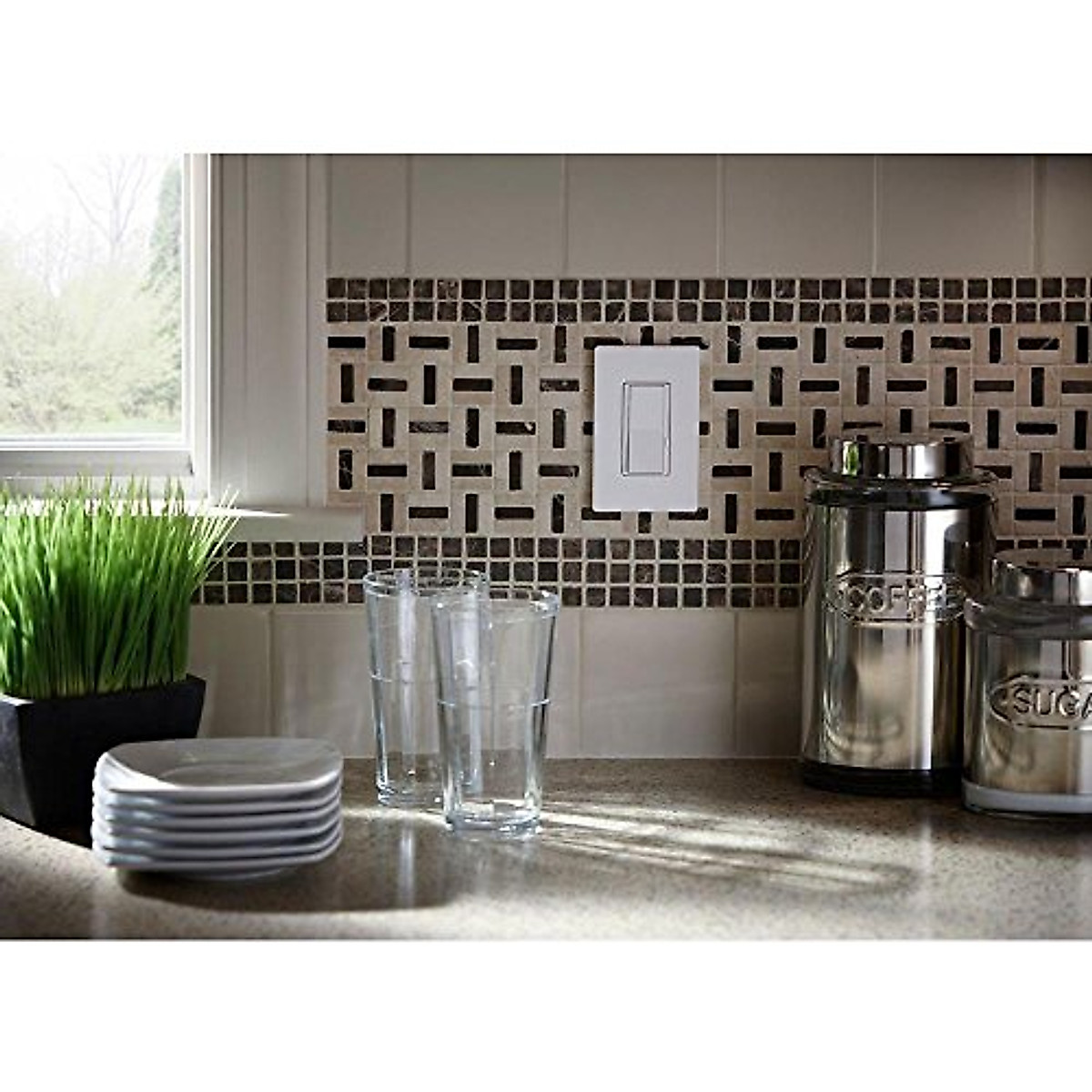 Lutron Diva LED+ Dimmer for Dimmable LED, Halogen and Incandescent Bulbs with Wallplate | Single-Pole or 3-Way | DVWCL-153PH-WH | White