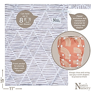 Reusable Swim Diapers and Wet Bag - One Size Fully Adjustable - Tropical 3 Pack with Wet Bag by Nora's Nursery