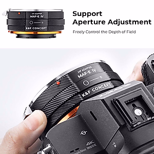 K&F Concept IV PRO MAF-NEX Lens Mount Adapter Manual Focus Compatible with Minolta AF/Sony Alpha A Series Lens to Sony-E NEX Mount Camera Body with Matting Varnish Design