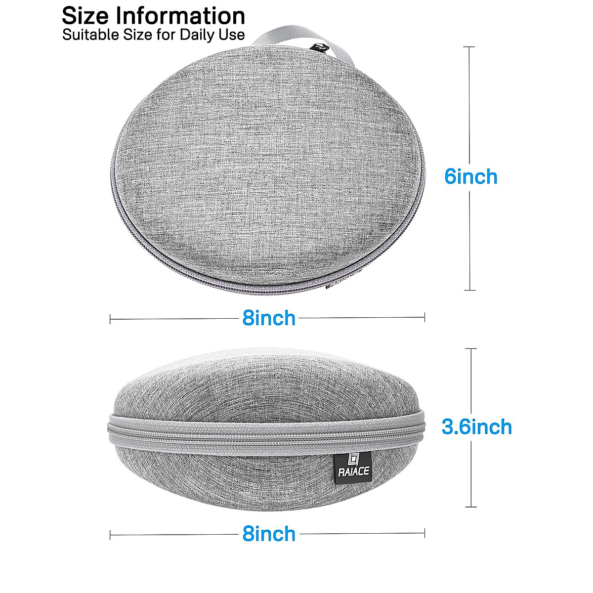 Hard Travel Carrying Case Compatible with Skullcandy Crusher Over-Ear Headphones. (Case Only, Not Include The Device)-Gray(Gray Lining)