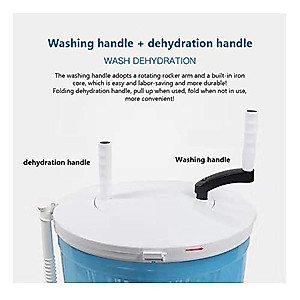 Portable Manual Non-Electric Washing Machine and Clothes Spin Dryer, Crank Handle Counter Top Washer/Dryer for Camping, RV's,Apartments