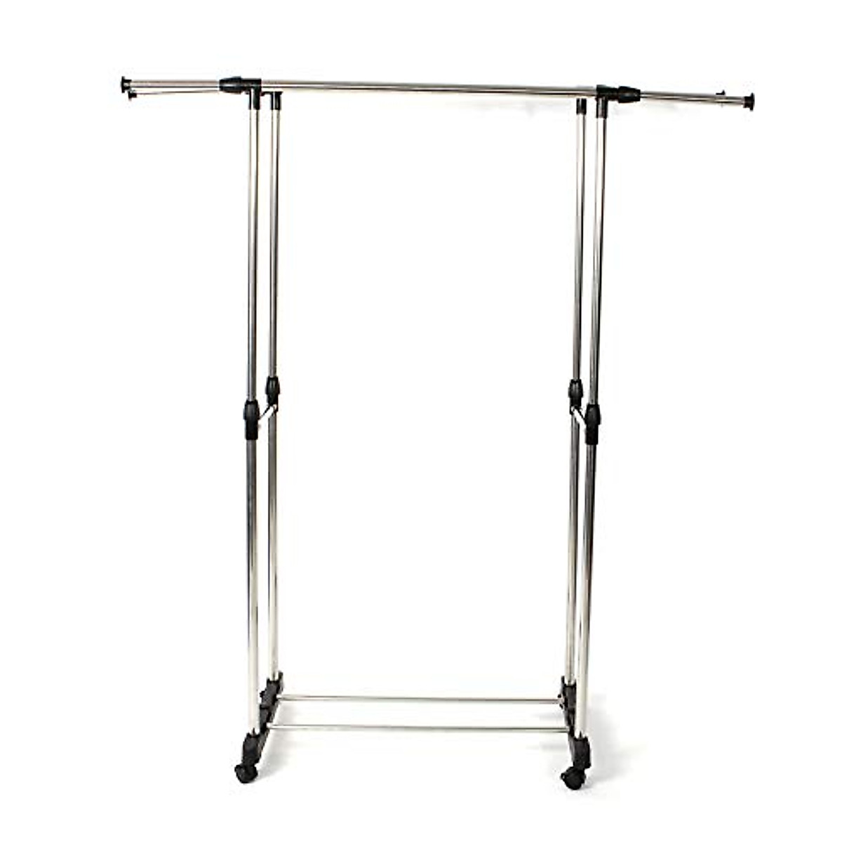 Vasitelan Rolling Clothes Rack on Wheels, Stainless Steel Clothing Rack for Hanging Clothes, Garment Rack (Style 1)