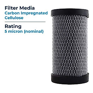 SpiroPure SP-C1-478 5x2.5 5 Micron Dual Purpose Sediment and Carbon Water Filter Cartridge C2 155022-43 (Case of 24)