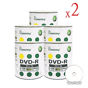 Smart Buy 1000 Pack DVD-R 4.7gb 16x White Top Blank Data Video Movie Record Disc, 1000 Disc 1000pk