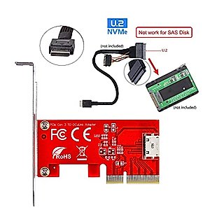 NFHK PCI-E 3.0 Express 4.0 x4 to Oculink Internal SFF-8612 SFF-8611 Host Adapter for PCIe SSD with Bracket