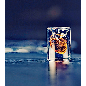 MADARC SPORT - Set of 4 - Football Reversible Shot Glasses 2Oz / 4.5Oz, with 3D relief Football Ball Shape inside - (Modern)