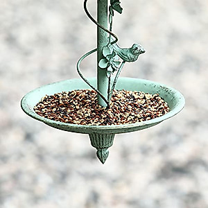 Bird Feeder Hanging Tray, Bird Feeders for Outdoors Hanging, Outdoor Hanging Metal Bird Feeder, Antique Umbrella Shape Bird Feeder, Metal Hanging Seed Tray for Garden Yard Decoration