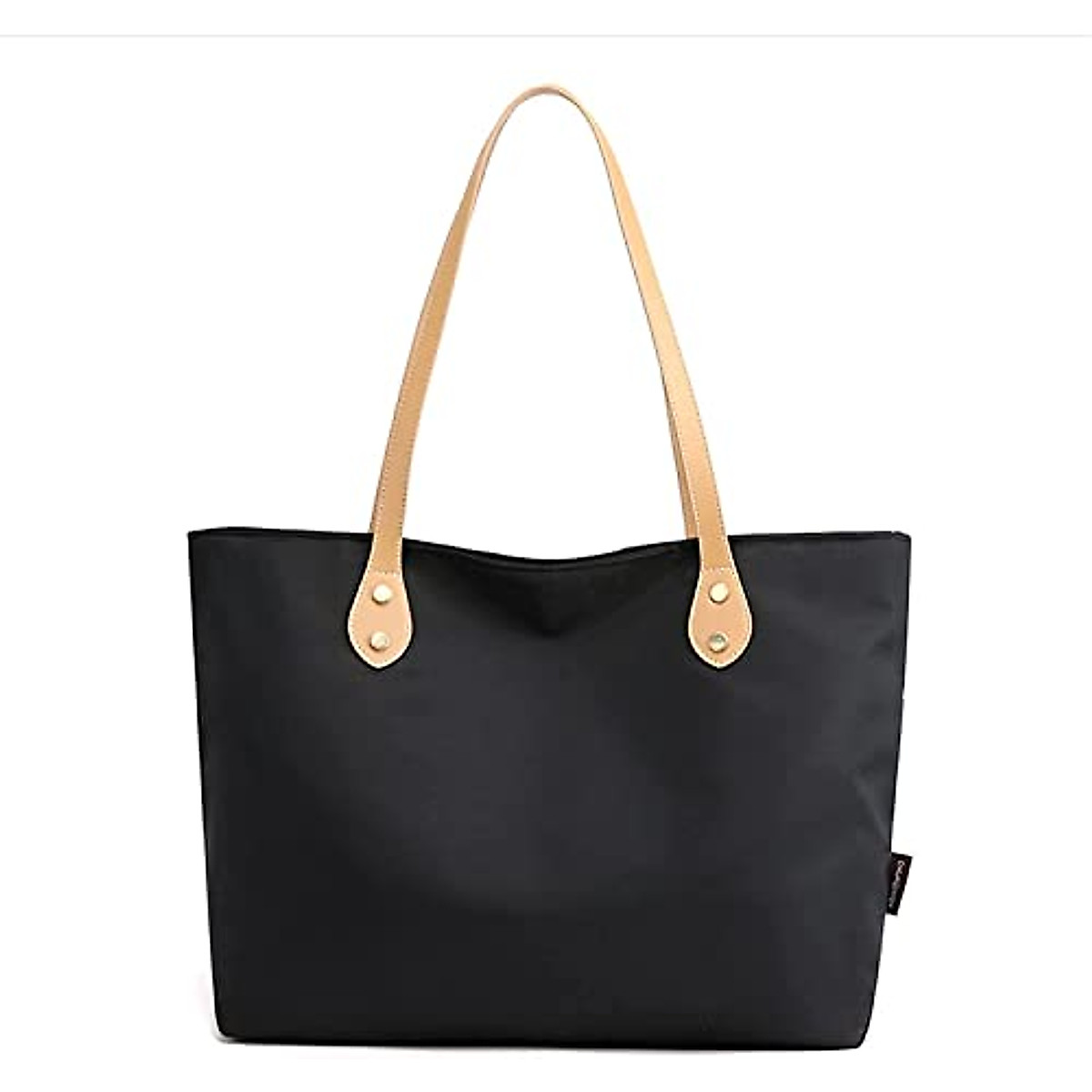 Large Tote Bag for Women, Waterproof Nylon Tote Bag, Lightweight Handbags Shoulder Bags,School,Work,Shopping Daily Use (Black)