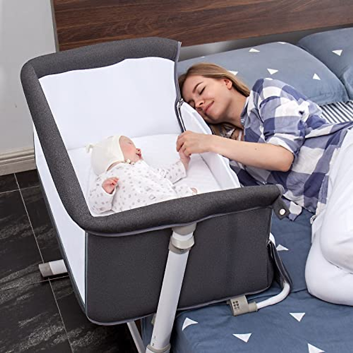 RONBEI Bassinet for Baby, Baby Bassinet Bedside Sleeper Bedside Bassinet Baby Crib for Newborn/Infants/Baby Boy/Baby Girl