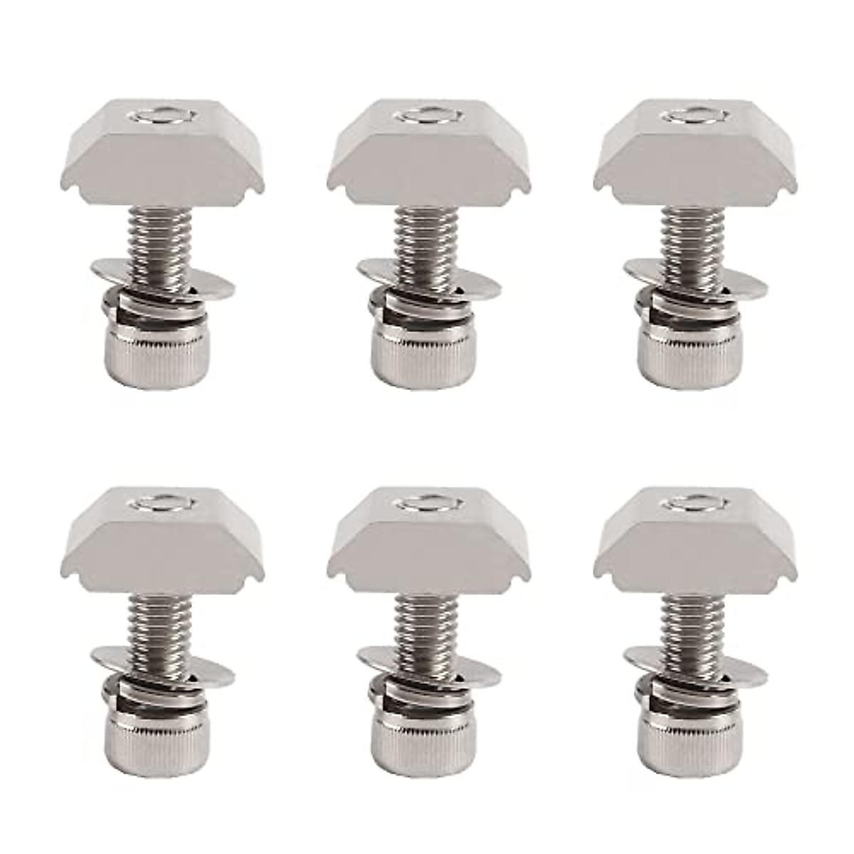 6 Sets Solar Panel Clamps Solar Mounting Brackets Metal Roof Mounting Bracket Screw for RV Boat Caravans Off Gird Installation,Set of 4 Units