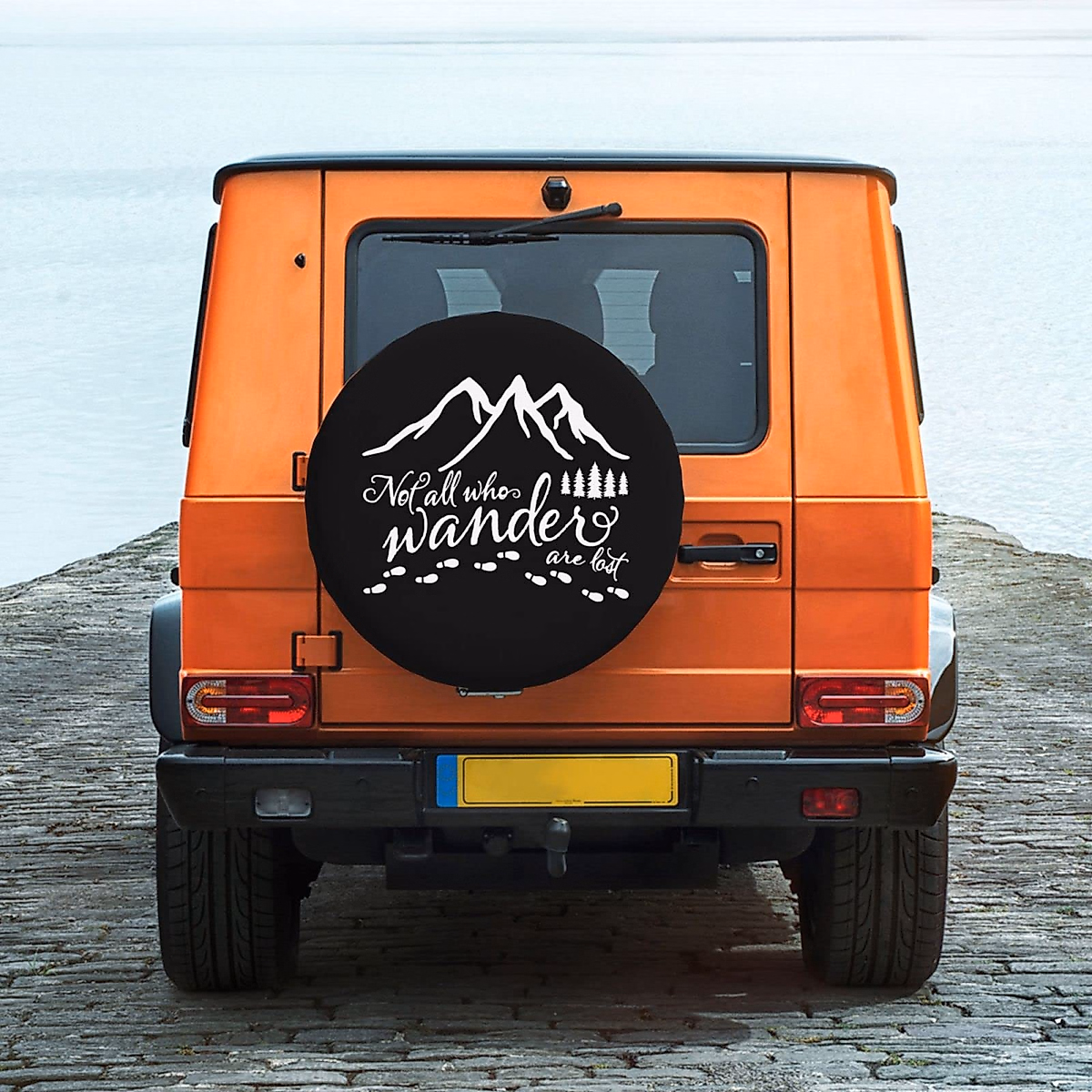 Not All Who Wander are Lost Spare Tire Cover Universal Wheel Cover Waterproof Dust-Proof Tire Protectors Fits for Wrangler Trailer RV SUV and Many Vehicles