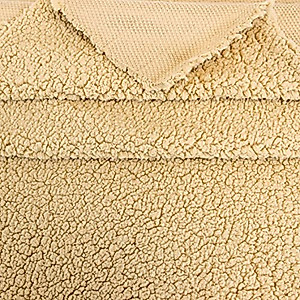 Texco Inc 1/4-inch Pile Sherpa Faux Fur Fabric-1 Yard, Khaki