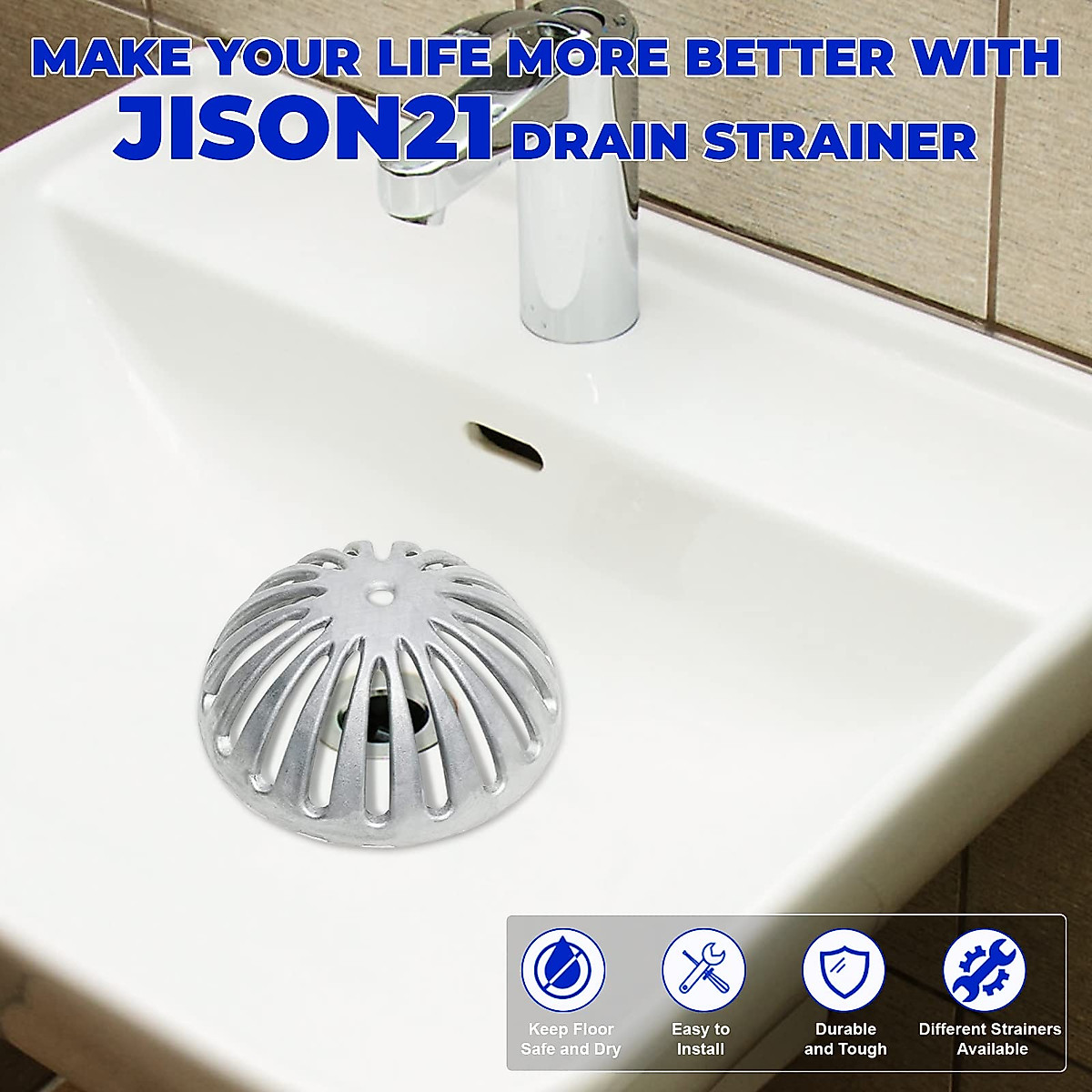 10 Pack Floor Sink Strainer Floor Drain Strainer Heavy Duty Aluminum Dome Sink Drain Strainer Floor Drain Cover for Kitchen, Bar, Outdoor Garden or Bath 5-1/4" Diameter x 2-1/4"H