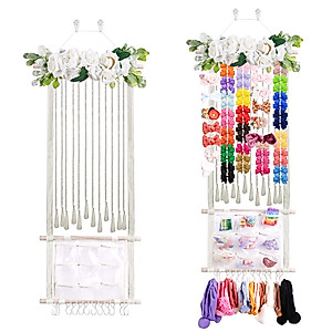 mligril Headband Holder for Girls Hair Bows, Baby Headbands Organizer Storage Hair Clips Hanger Storage Flower Wall Hanging Decor for Nursery Room