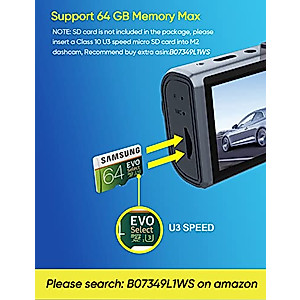 3 Channel Dash Cam Front and Rear Inside, 1080P Dash Camera for Cars, Dashcam Three Way Triple Car Camera with IR Night Vision, Loop Recording, G-Sensor, Parking Monitor, 24 Hours Recording