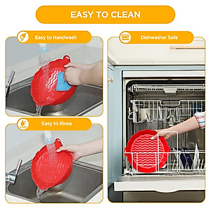 Haphiz 2PCS Silicone Air Fryer Liners Pot 8 Inch Reusable Air Fryer Oven Accessories Silicone Basket Bowl Round Heat Resistant Washable Replacement of Parchment Paper Liners for 3 to 5 QT Air Fryer