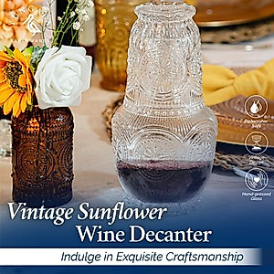 Wine Decanter Set, Personalized wine decanter, handcrafted mini wine carafe and glass set also bedside water carafe, mouthwash decanter whisky decanter or bar cart accessories.