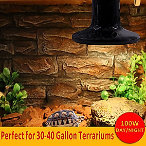 Aiicioo Reptile Heat Lamp - 100 Watt Reptile Night Heat Bulb Terrarium Moon-Like Light Bulb for Bearded Dragon Gecko Snake Turtle and Lizard