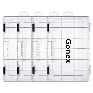 Fishing Tackle Boxes, Transparent Fish Tackle Storage with Adjustable Dividers, Plastic Box Organizer 3600 Tackle Trays, 4 Packs