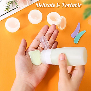 JBYAMUS 16 Pcs Silicone Bottles Set, Leak-Proof Design, Travel Size, TSA Approved for Toiletries, Portable Containers for Women (White-White)